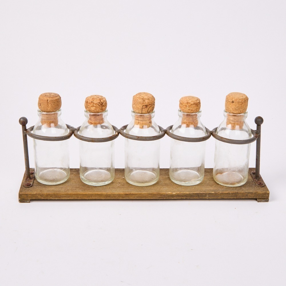 A Vintage Iron and Wood Specimen Display