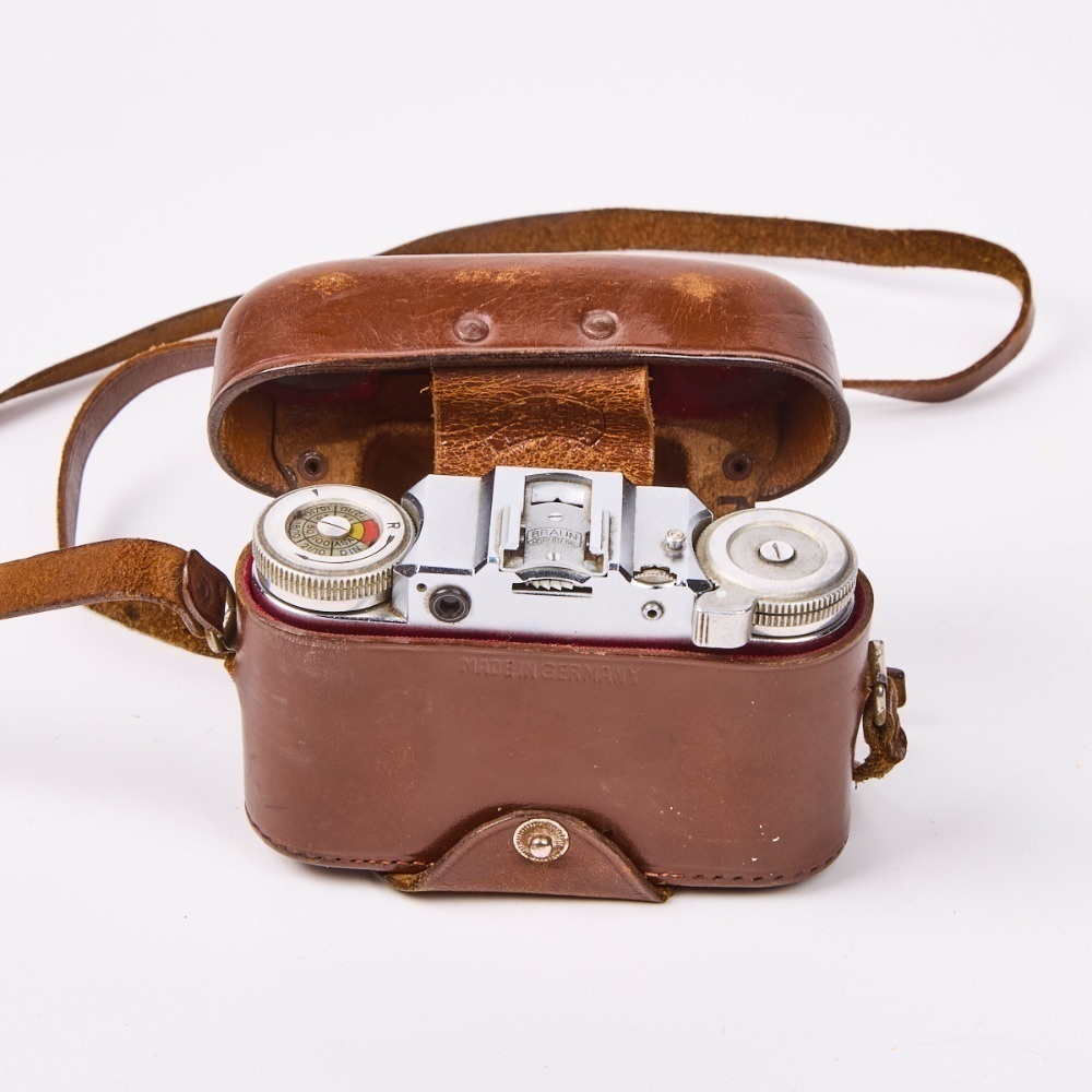 A Vintage Braun 'Paxette' Camera in Leather Case