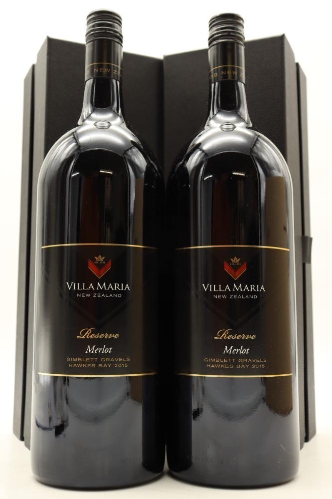 (2) 2015 Villa Maria Reserve Merlot, Gimblett Gravels, 1500ml (GB)