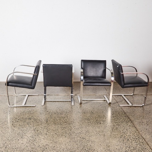 A Set Of Four Replica Mies Van Der Rohe Brno Chairs