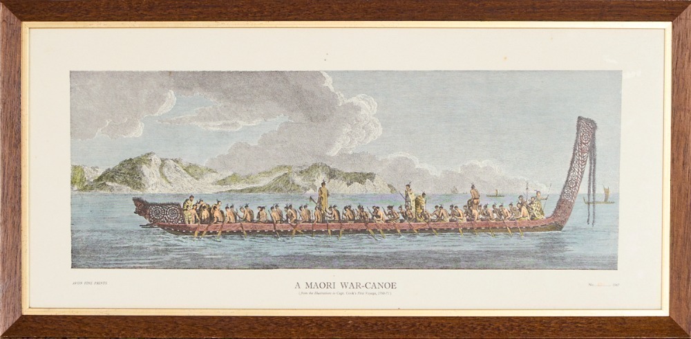 Maori War Canoe From The Illustrations Of Captain Cook's First Voyage Print