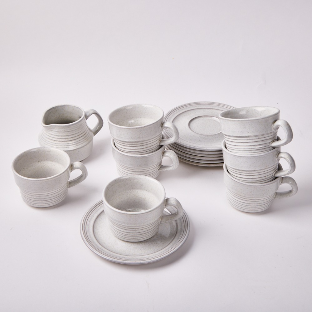 A Set of Seven Mikasa Japan Cup and Saucers and Jug
