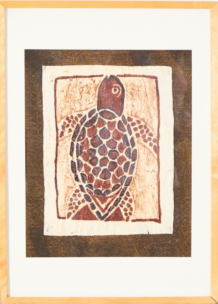 A Sample of Tapa with a Depiction of a Turtle