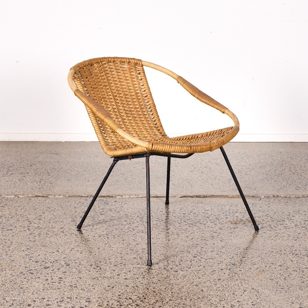 A Mid Century Cane Weaved Chair