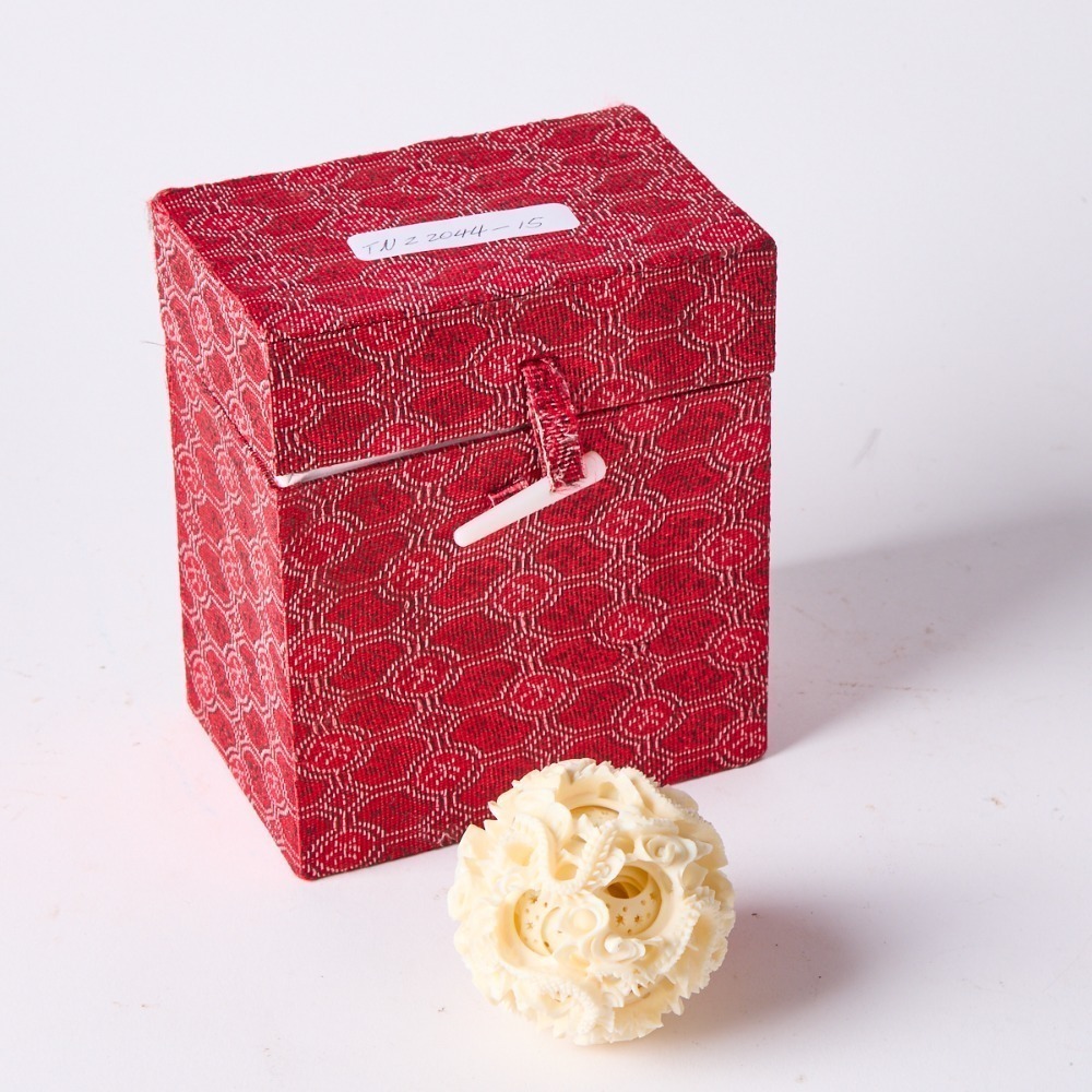 Chinese Ivory Carved Dragon Sphere Ornament
