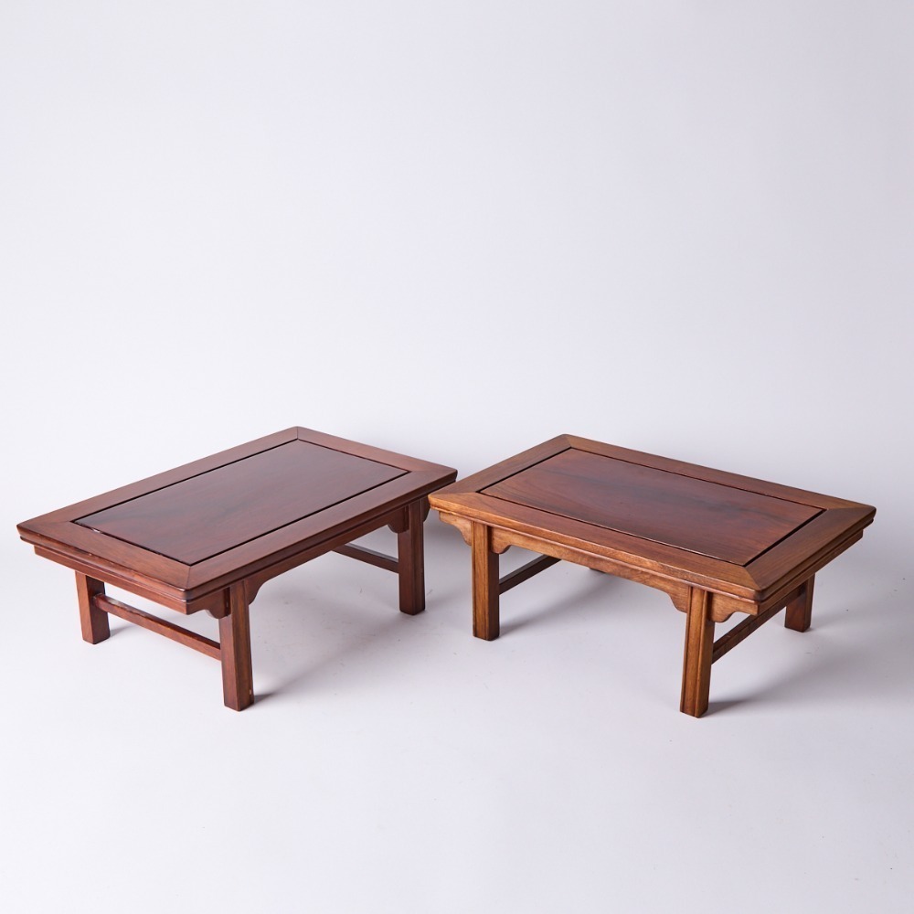 Two Chinese Huali Wood Small Table Decorations