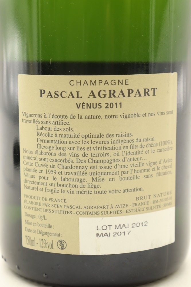 (1) 2011 Pascal Agrapart Venus Blanc de Blancs Grand Cru Brut Nature ...