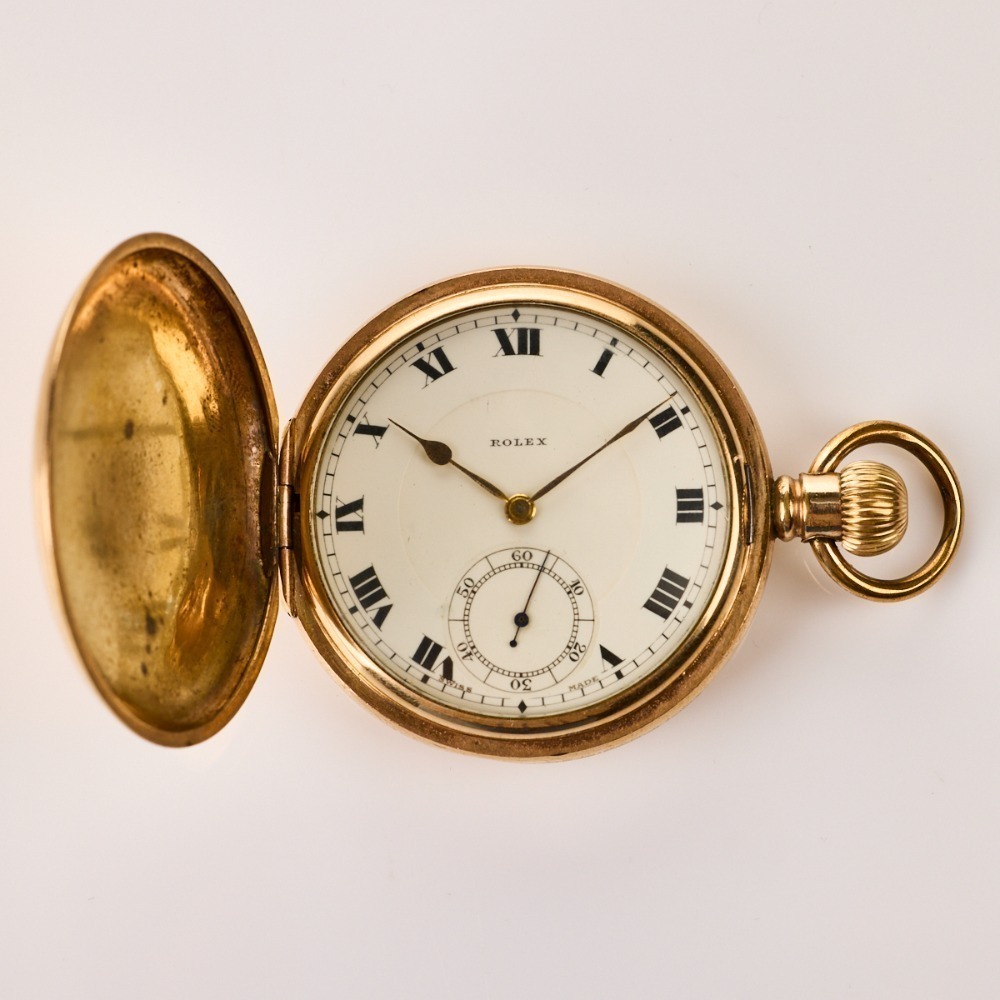 Gold Plated, 50mm Rolex, Extra Prima 17 Jewel, Full Hunter Pocket Watch ...