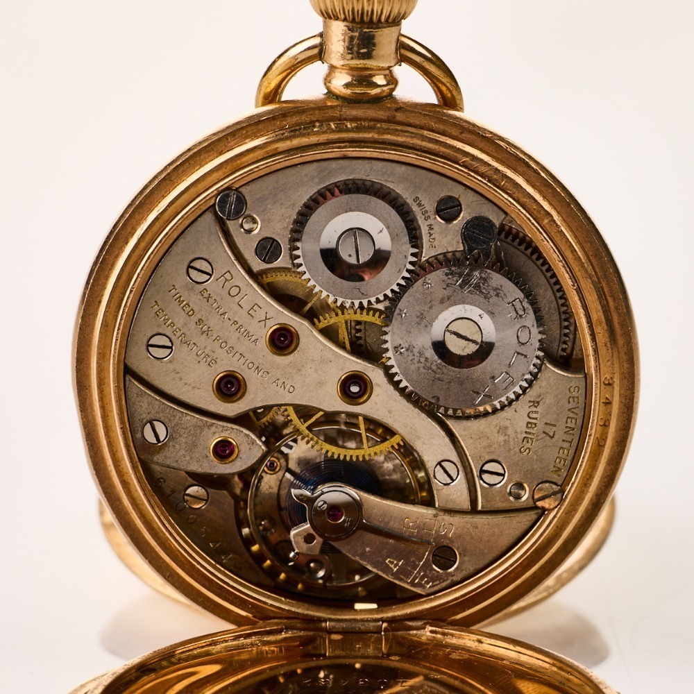 Gold Plated, 50mm Rolex, Extra Prima 17 Jewel, Full Hunter Pocket Watch ...
