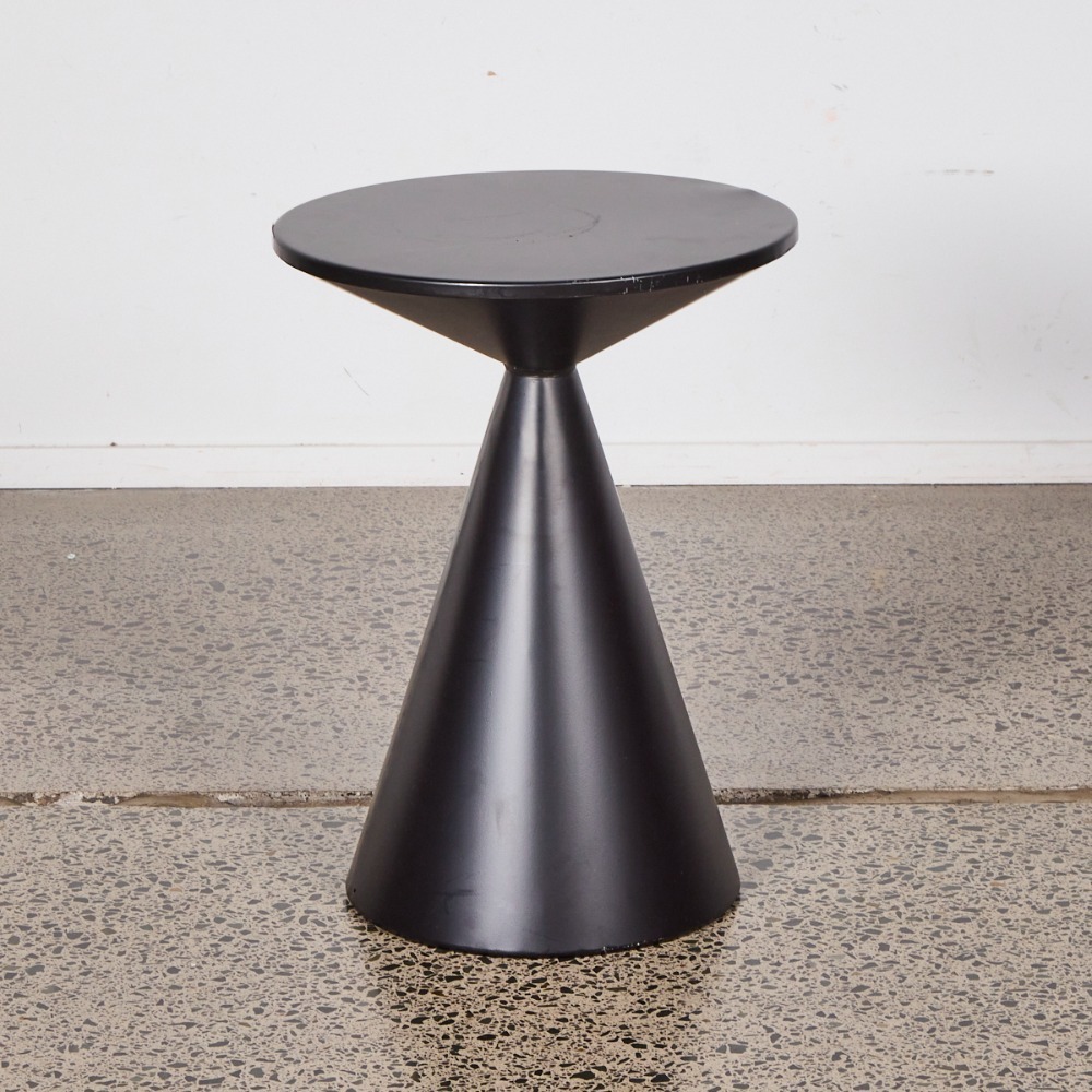 A Conical Black Metal Side Table