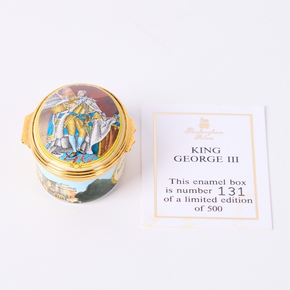 A King George III Staffordshire Enamelled Box