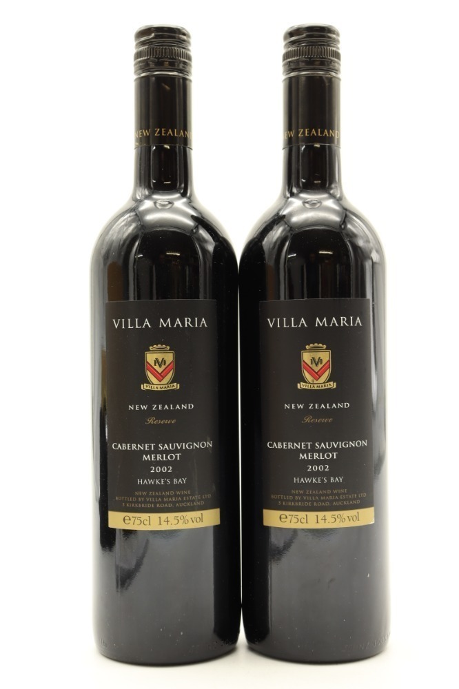 (2) 2002 Villa Maria Reserve Cabernet Sauvignon - Merlot, Gimblett ...