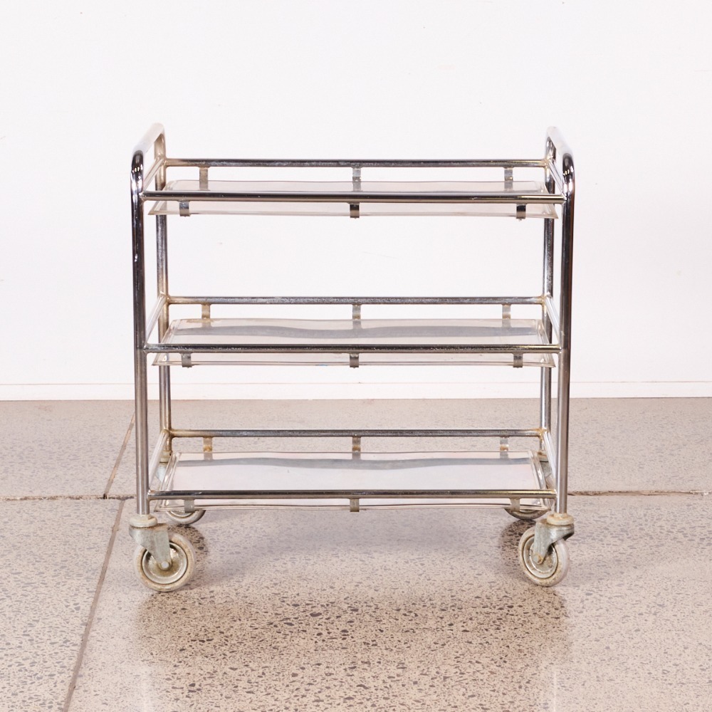 A Stainless Steel Trolley/Bar Cart