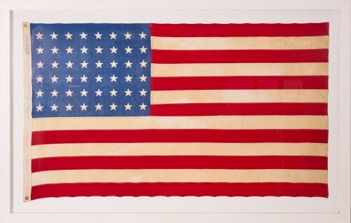 An Impressively Large Framed Vintage American Flag