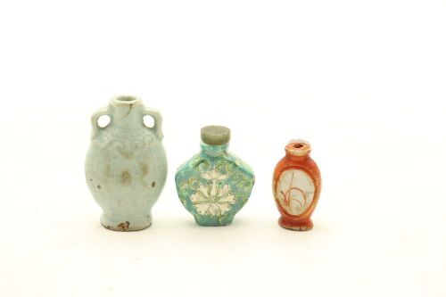 Three Chinese Qing Dynasty Snuff Bottles-John Perry Collections