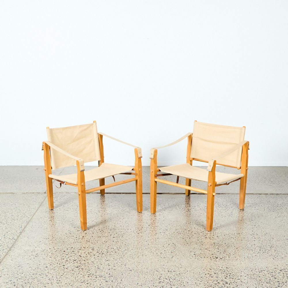 A Pair Of New Zealand Made ‘Intra Design’ Safari Chairs